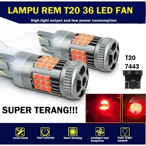 Jual Lampu LED T20 7443 36 TITIK Rem Stop brake lamp mobil fan ghost ...