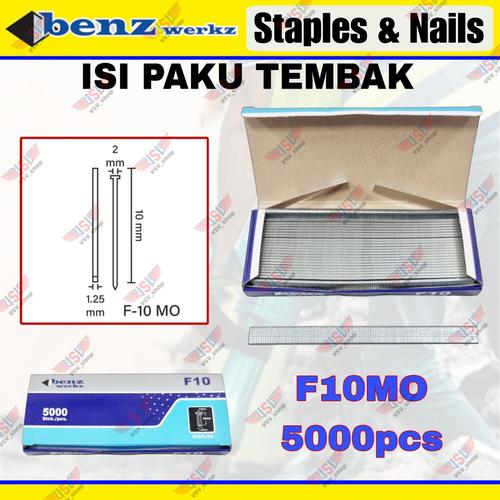 Jual Isi Paku Tembak F10 MO Air Nailer 10mm Brad Finish Nail Air Nailer ...