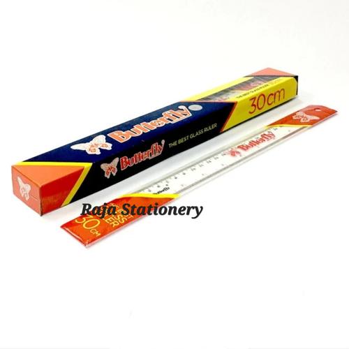 Promo Butterfly TRANSPARENT Ruler 30cm / Penggaris Butterfly Panjang ...