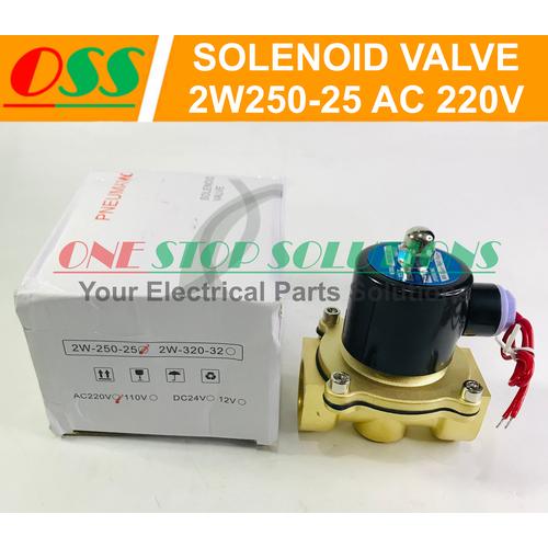 Jual PNEUMATIC SOLENOID VALVE TEMBAGA 1 INCH 2W-250-25 2W250-25 AC 220V ...