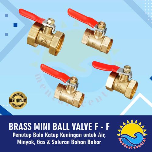 Promo Ball Valve Kuningan Brass 1/2(inch) Stop kran Kuningan 1/4 1/8 3/8 F-F - F-F 1/8 - Kota ...
