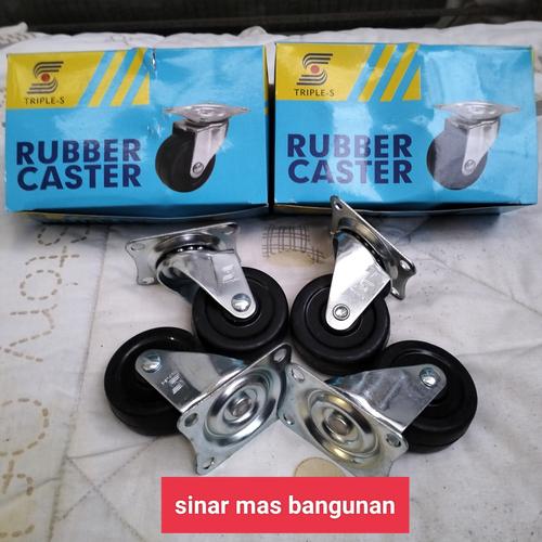 Jual Roda Caster 2 inch set ,1 dos isi 4 roda,rubber caster,roda lemari ...
