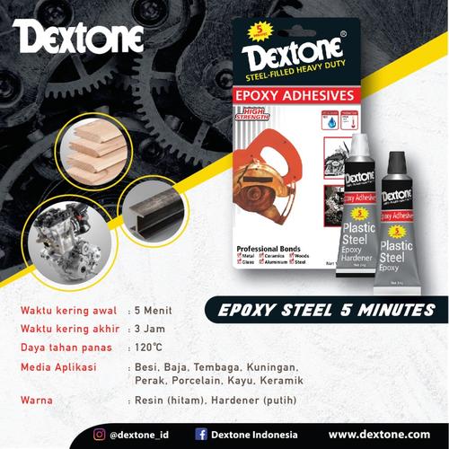 Jual DEXTONE Epoxy Adhesives 5 MENIT 12 GR - Plastic Steel Lem Besi ...