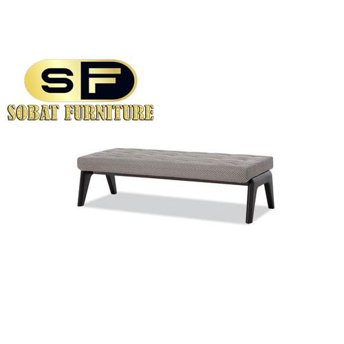 Jual Bench Kayu Jati dengan Kaki Kayu Warna Hitam Doff Minimalis + Jok ...