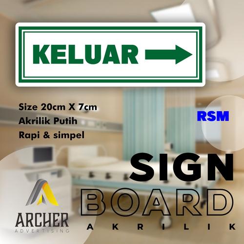 Jual SIGN BOARD AKRILIK PENUNJUK RUANGAN | ARAH KELUAR - Kab. Mojokerto ...