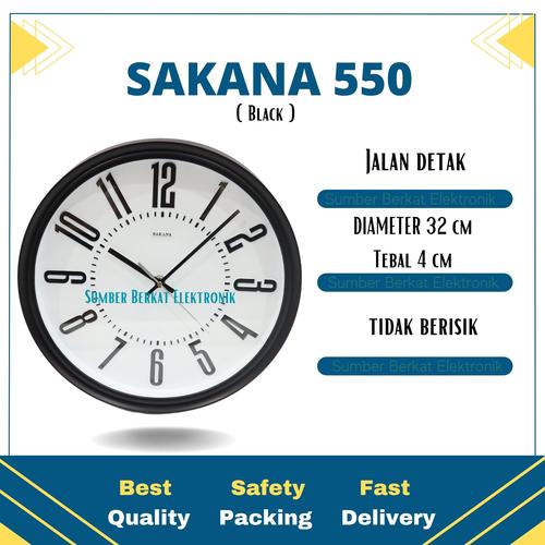 Jual Sakana Wall Clock Jam Dinding Sakana 550 Hitam - Jakarta Barat ...