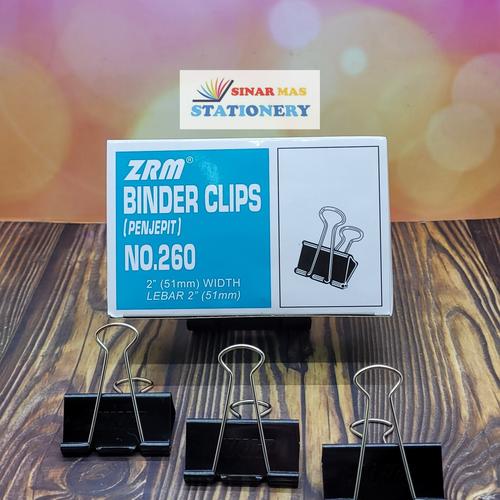 Jual Binder Clips No 260 ZRM / Binder Klip Hitam Penjepit Kertas ...