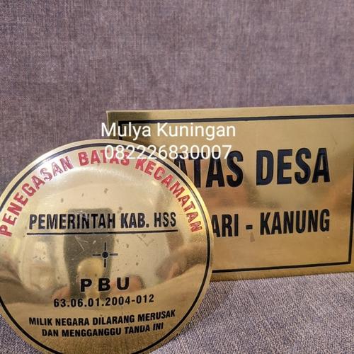 Jual Patok Batas Desa Brass Table / Brasstable dan Plakat Kuningan 3mm ...