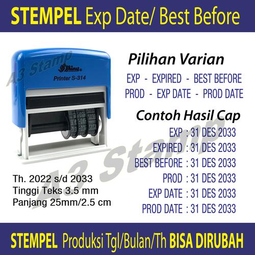 Jual Stempel Expired / Best Before / Exp Date Tinta Otomatis S-314 ...