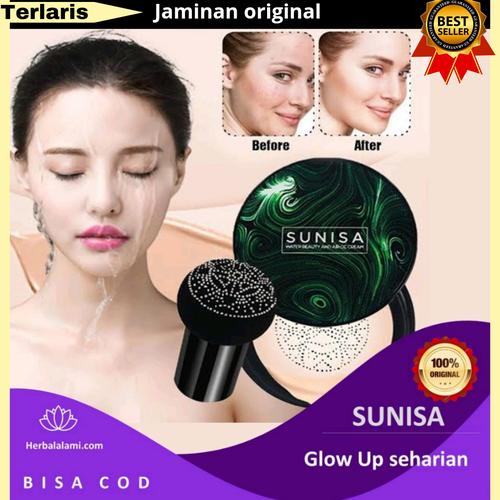 Jual Bedak Sunisa Original 100% Cushion Waterproof Menutupi pori-pori ...