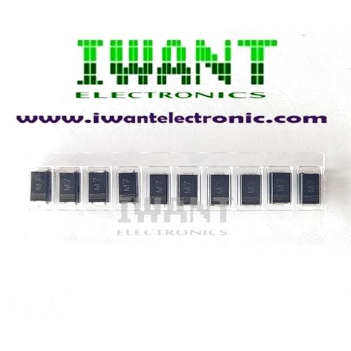 Jual M7 DIODA M7 1N4007 1A 1000V SMD D0-214 PER SET QTY 10 PCS - Kota ...