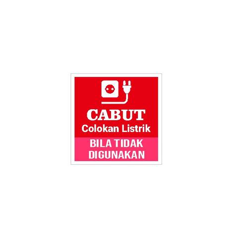 Jual Stiker Cabut Colokan Listrik Himbauan Tulisan Kantor Office Safety ...