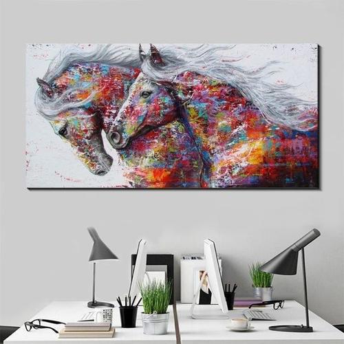 Jual lukisan kuda abstrak modern - 60x120no frame - Kab. Bandung ...