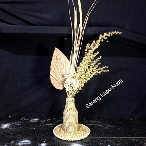 Promo Paket bunga kering aesthetic bahan dekorasi meja dan vas 15cm ...