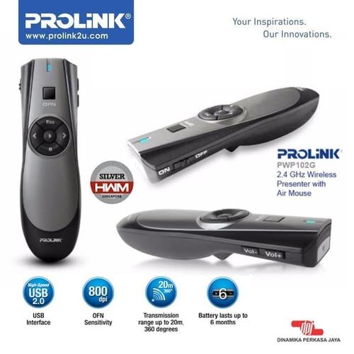 Jual PROLINK Wireless Presenter with Touch Pad Air Mouse PWP102G 2.4Ghz ...