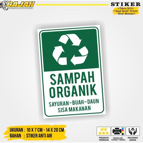 Jual Stiker Penanda Tempat Jenis Sampah Organik - 10 x 7 cm - Jakarta ...