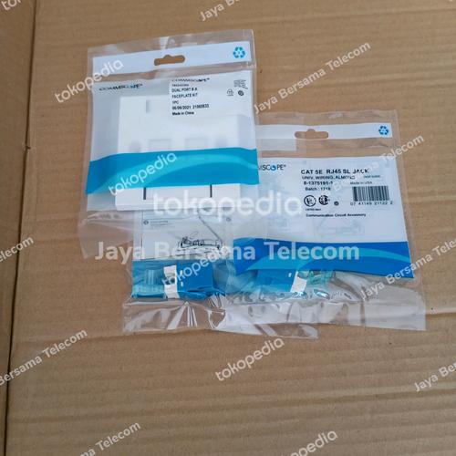 Jual Outlet Data Cat.5e 2Hole/2 Lobang Komplit Modular+Faceplate ...