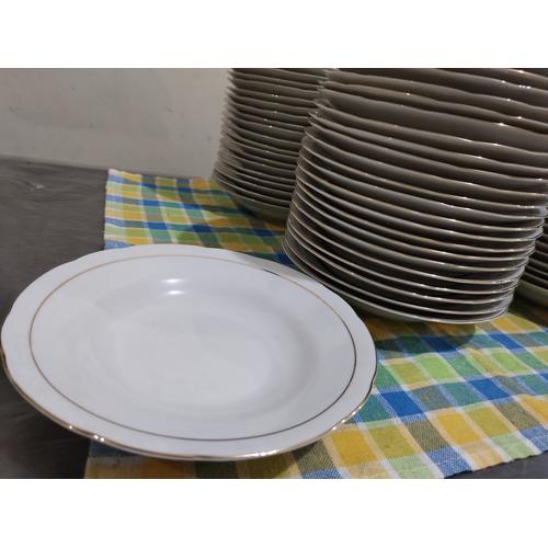 Promo Sango Piring Makan Keramik Putih Gold Lining Set 6 pcs Diameter ...