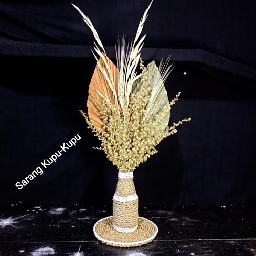 Promo Paket bunga kering aesthetic bahan dekorasi meja dan vas 15cm ...