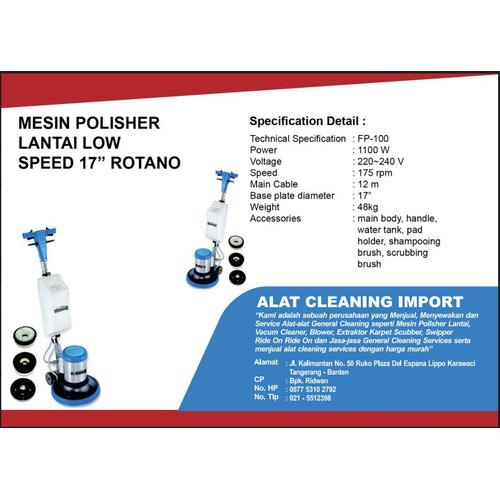 Jual Mesin polisher Lantai Rotano 175 Rpm Mesin Poles Lantai 17 inch ...