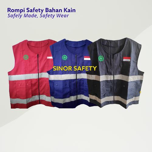 Jual Rompi Safety Vest Kain Tebal 2 Kantong Dan Zipper - Merah - Kab ...
