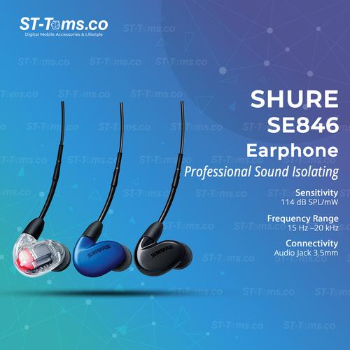 Jual Shure SE846 Sound Isolation Wired In Ear Earphones With Mic ...