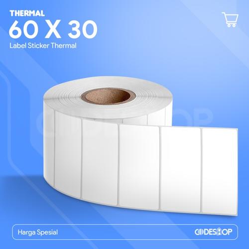 Jual Label Thermal 60 x 30 / 60x30 mm / 60x30mm 1 Line isi 500 pcs ...
