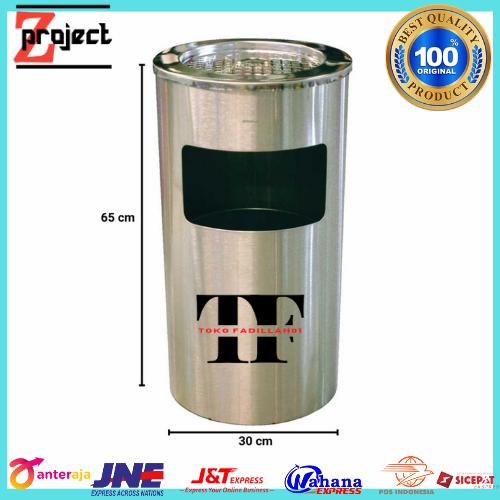Jual KRISBOW Tempat Sampah Dengan Asbak Stainless 25 x 60 cm Round Dust ...