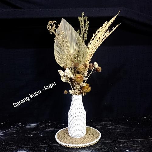 Promo Paket bunga kering aesthetic bahan dekorasi meja dan vas 15cm ...