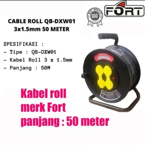 Jual Kabel Box Rol 50 meter Kabel Roll 50 mtr Fort 50m Heavy Duty 50mtr ...