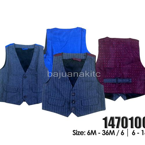 Jual Vest anak laki laki import premium abu salur komb merah/biru ...