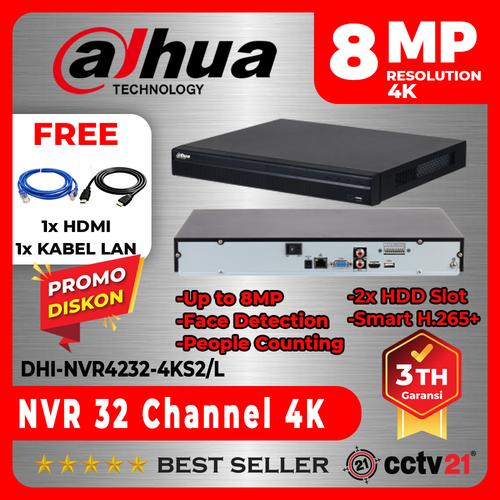 Jual NVR DAHUA 32CH / 32 CHANNEL 2MP 5MP 8MP NVR4232-4KS2/L Garansi ...
