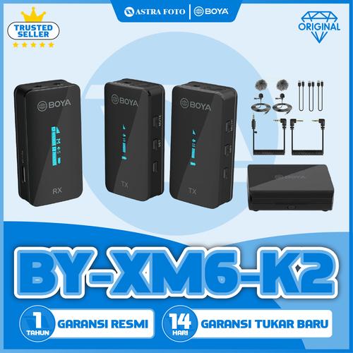 Promo Mic Clip On Wireless Boya BY-XM6-K2 Microphone For Camera & HP ...