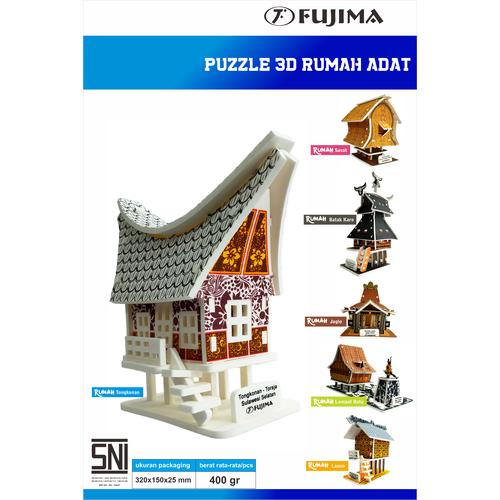 Jual Mainan Puzzle 3D Rumah Adat Spon Eva Fujima Aman Untuk Edukasi ...