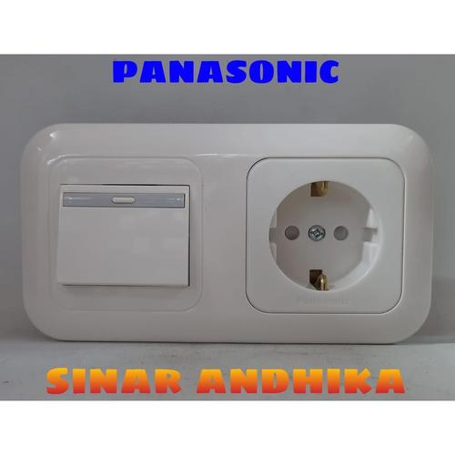 Jual STOP KONTAK (CP) + SAKLAR ENGKEL LEBAR PUTIH PANASONIC WEJP ...