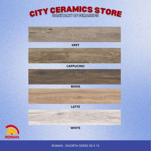 Jual GRANIT MOTIF KAYU LANTAI ROMAN D' NORTH SERIES 15x90 - White - Kab ...