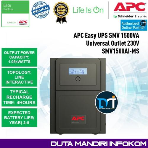 Promo APC SMV1500AI-MS - Easy UPS 1500VA 1050W Tower 230V AVR LCD Display Cicil 0% 3x - Jakarta ...