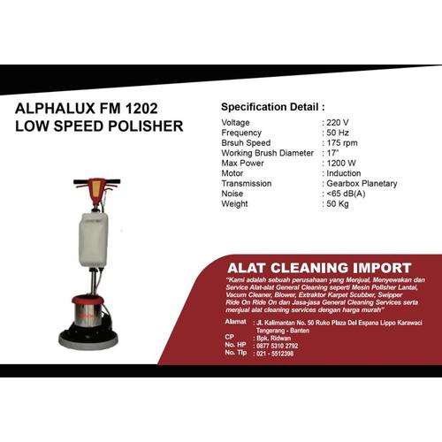 Jual Mesin Polisher Alphalux Low Speed Polisher FM 1202 - Kota ...