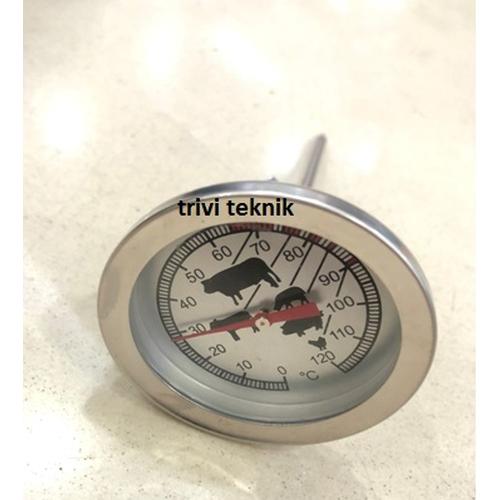 Jual alat ukur suhu daging meat termometer analog stainless thermometer ...