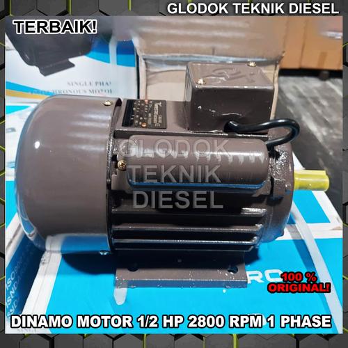 Jual Dinamo Motor 0.5 1/2 HP 2800 RPM 2 POLE 1 PHASE Gulungan FULL ...