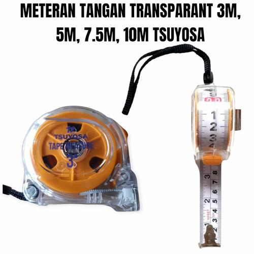 Jual METERAN TANGAN TRANSPARAN 3M 5M 7.5M 10M MEASURING TAPE TAHAN ...