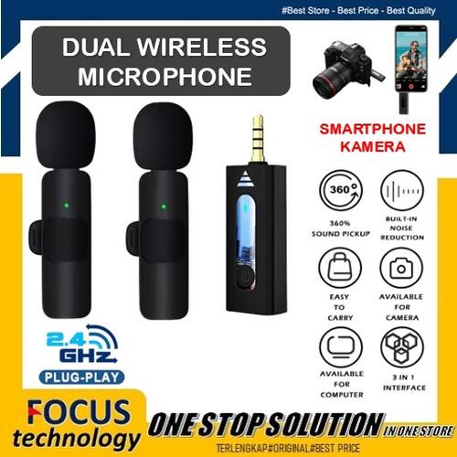 Jual Mic Clip On Wireless Audio Port Jack 3.5Mm Aux Microphone One Two ...