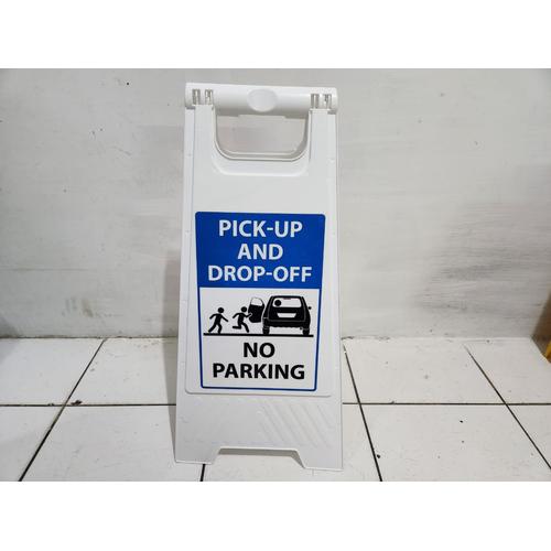Jual Plang warna rambu putih stiker DROP OFF PICK UP ONLY khusus wanita ...