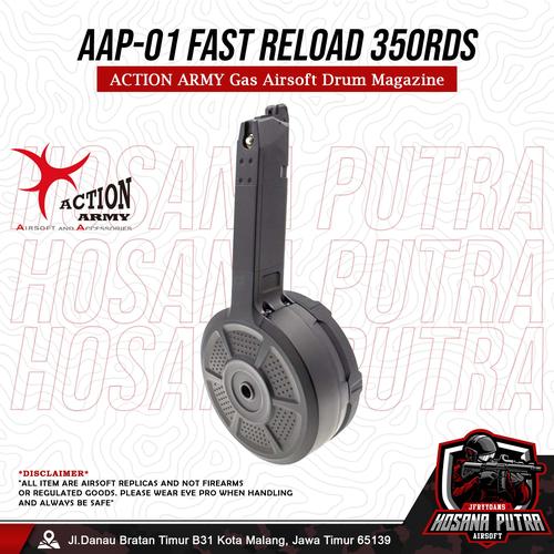 Jual ACTION ARMY AAP-01 Fast Reload 350Rds Gas Airsoft Drum Magazine ...