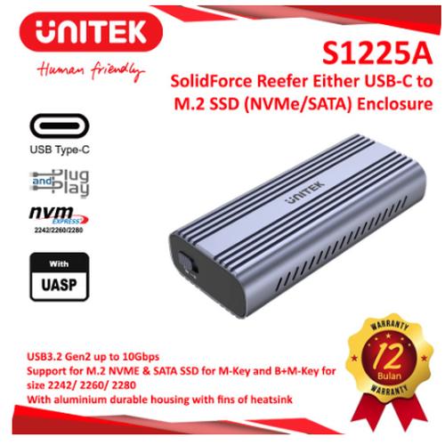 Jual Unitek S1225A USB-C to M.2 SSD (NVMe/SATA) Enclosure - Jakarta ...