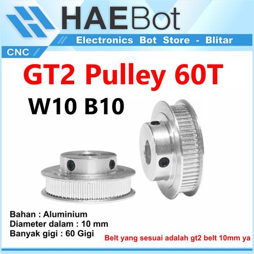 Jual [EBS] GT2 Pulley Timing CNC 60T 10mm 10mm W10 B10 Lebar 10mm Puley 3D - Kota Blitar ...