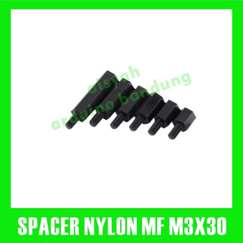 Jual Baut Pilar M3x30+6 Hitam Standoff Spacer Male Plastik Pilar PCB ...