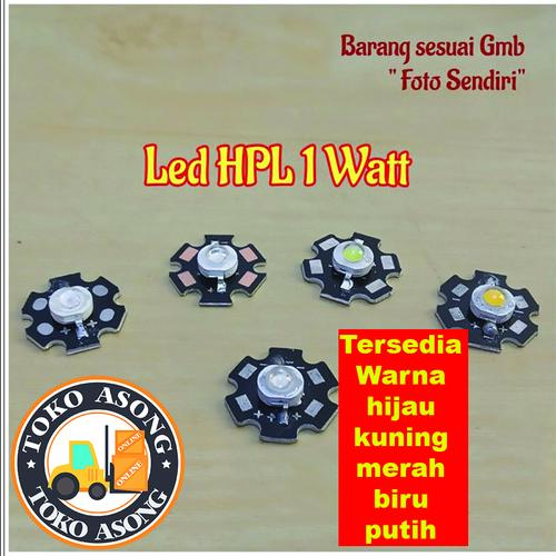Jual led hpl 3 watt include heatsink lampu merah,biru,kuning,hijau ...