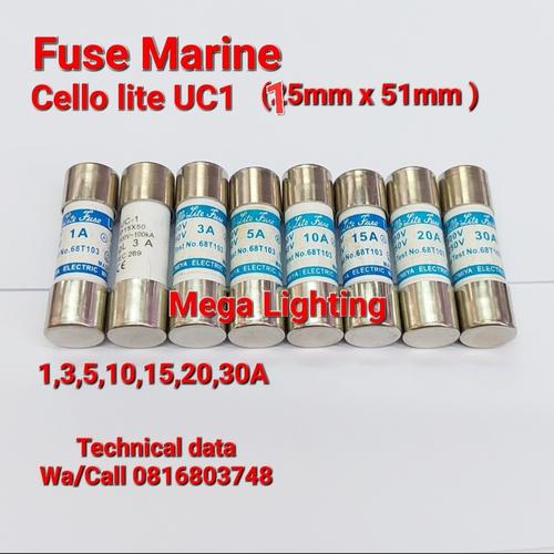 Jual Fuse Marine UC1 Cello Lite (1,3,5,10,15,20,30A) - Jakarta Barat - Mega Lighting | Tokopedia
