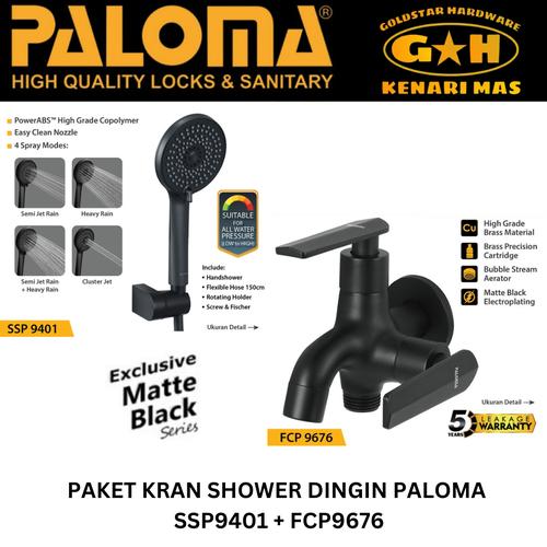 Jual PALOMA Paket Keran Air Dingin Cabang with Shower Set Matte Black ...